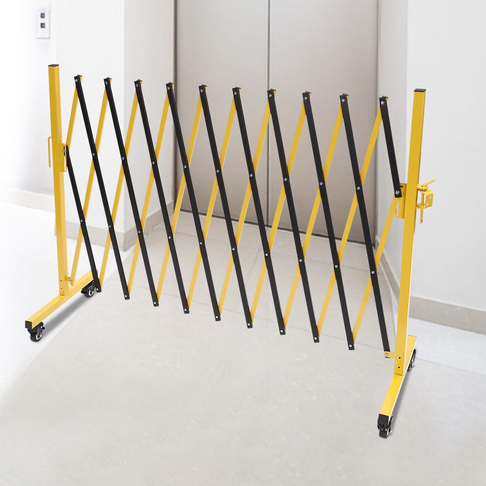 11ft Metal Portable Expandable Barricade Retractable Barrier Mobile ...