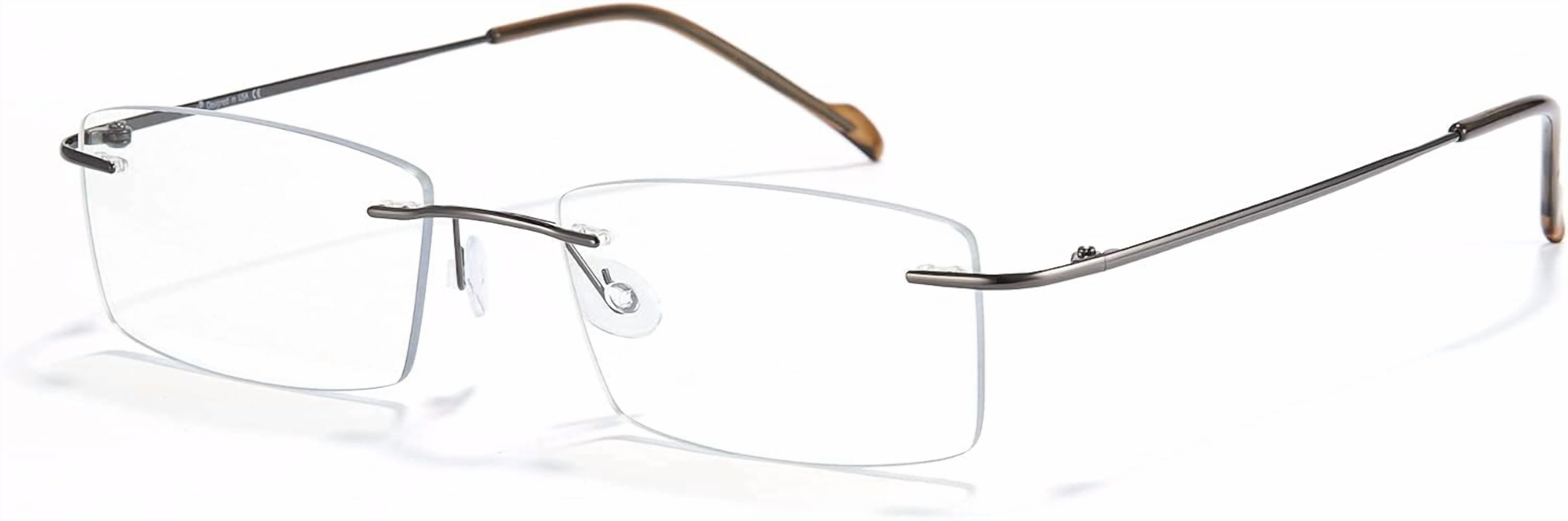 11g Titanium Blue Light Blocking Glasses Men Woman Rimless Ultralight ...