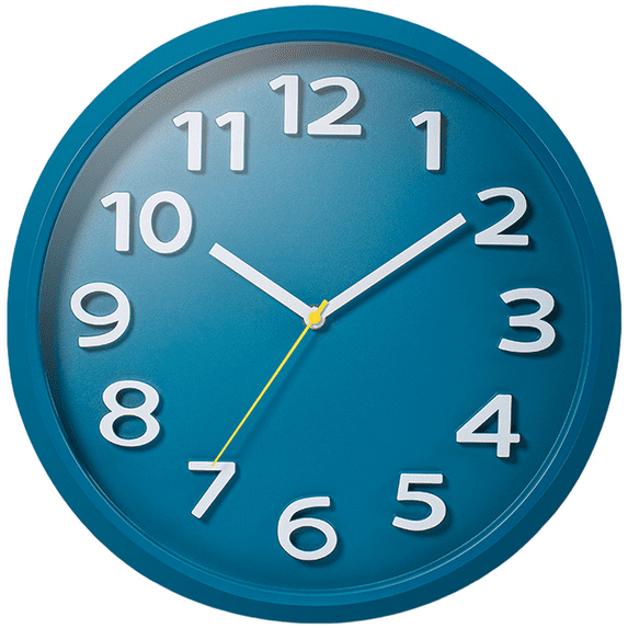 11in Modern Round Wall Clock Silent Movement Large 3D Numbers Easy to ...