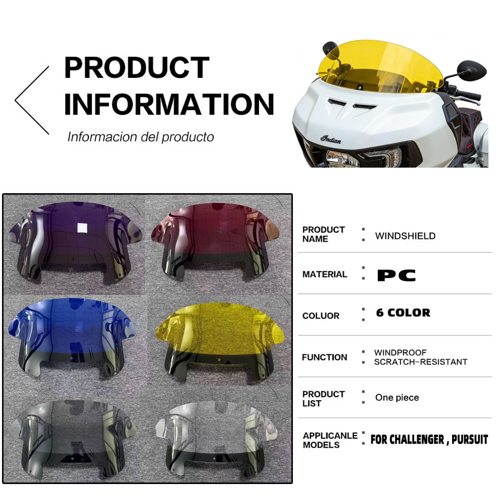 11inch Tinted Flare Windshield wind Deflector For Indian Pursuit Models ...