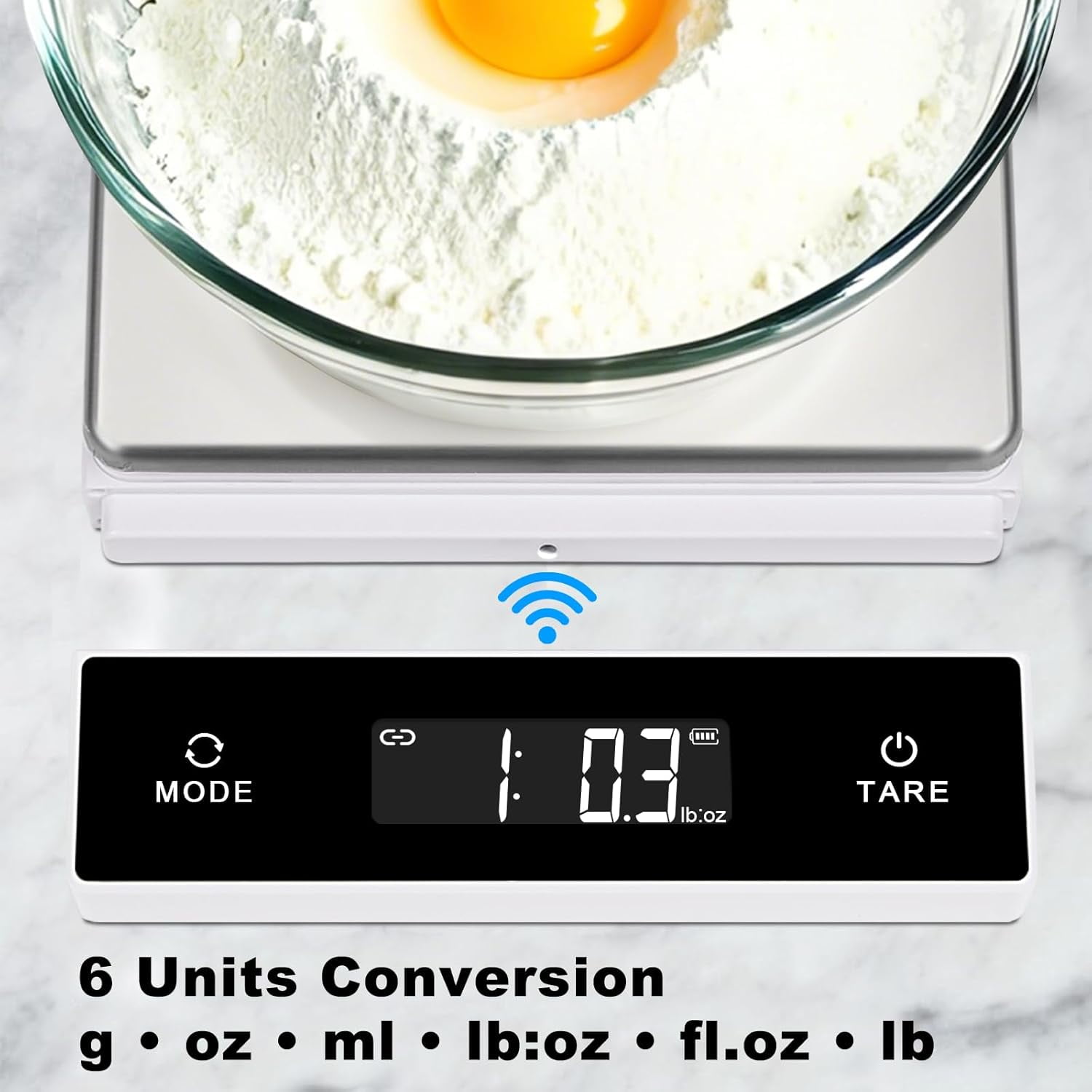 11lb Wireless Food Scale with Magnetic Pull-Out Display, 1g/0.01oz ...