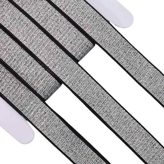 11m x 20mm Silver Metallic Stretch Ribbon Glitter Flat Elastic Band ...
