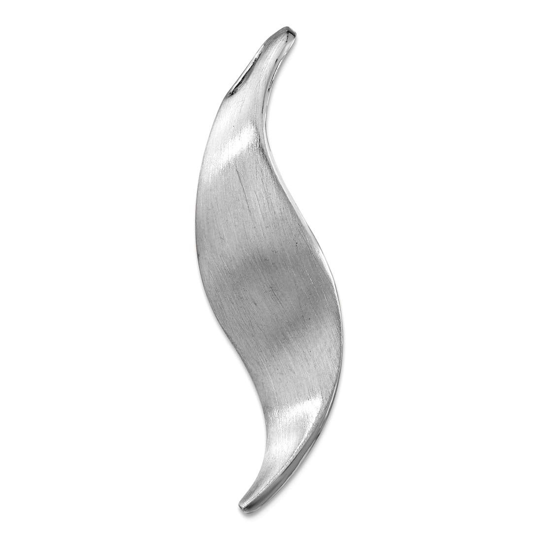 11mm 925 Sterling Silver Rhodium Plated Brushed and Polished Curved ...