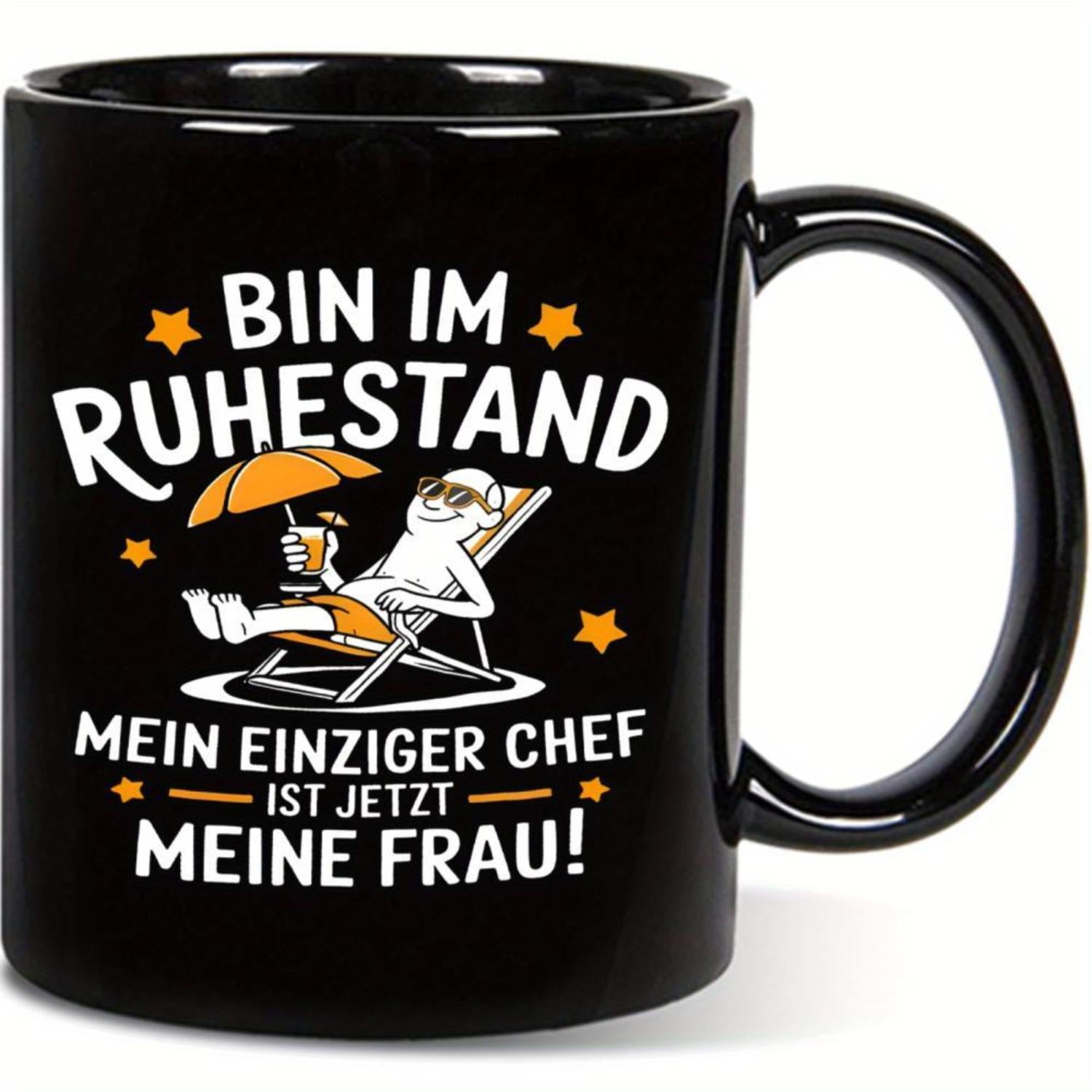 11oz Black Ceramic Retirement Mug with Funny I m Retired Design Dad Men ...