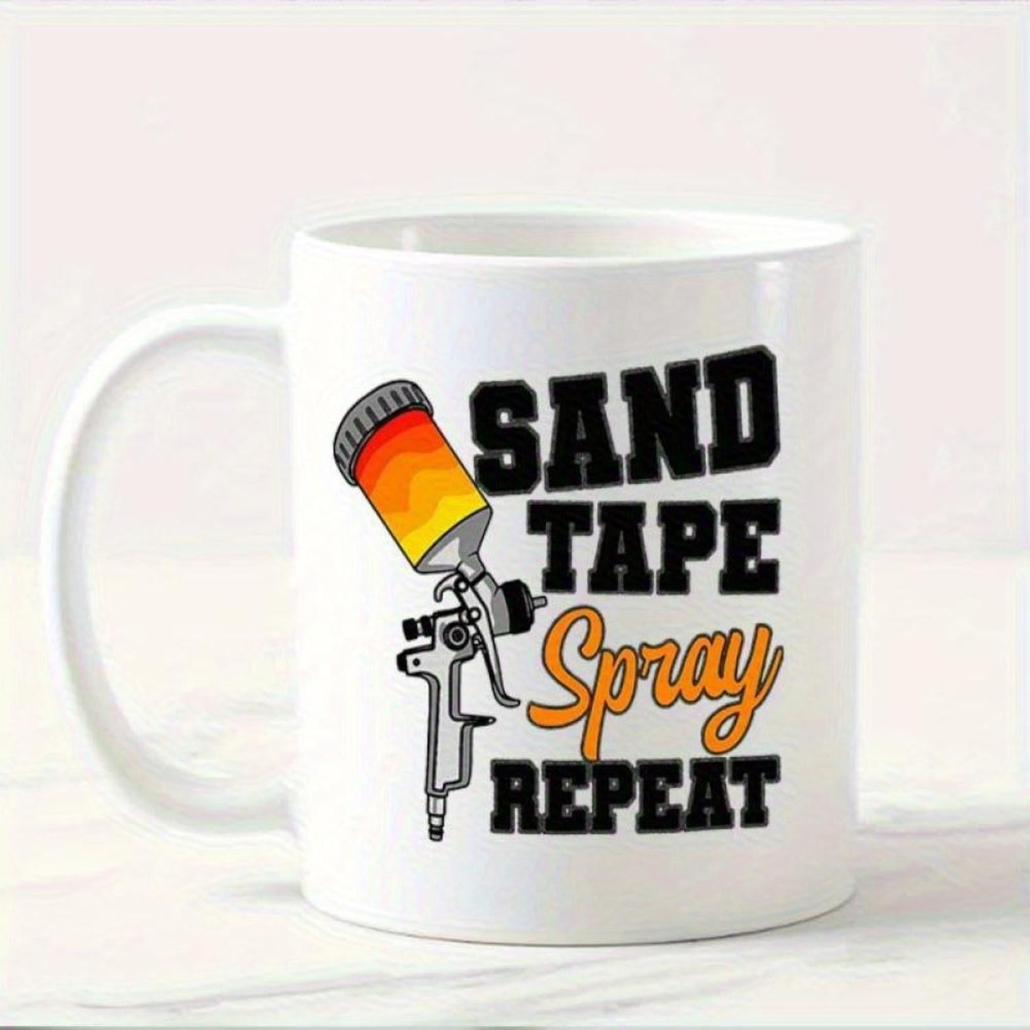 11oz Ceramic Coffee Mug with Automotive Detailing Design SAND TAPE ...