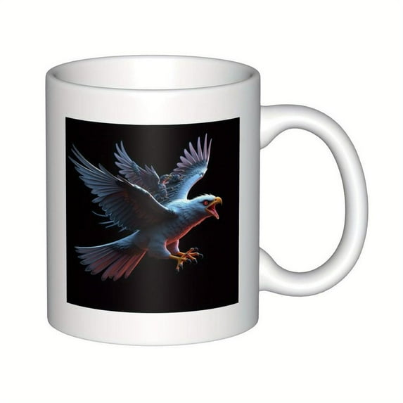 11oz Ceramic Coffee Mug with Funny Design Vibrant Blue Red Accents ...