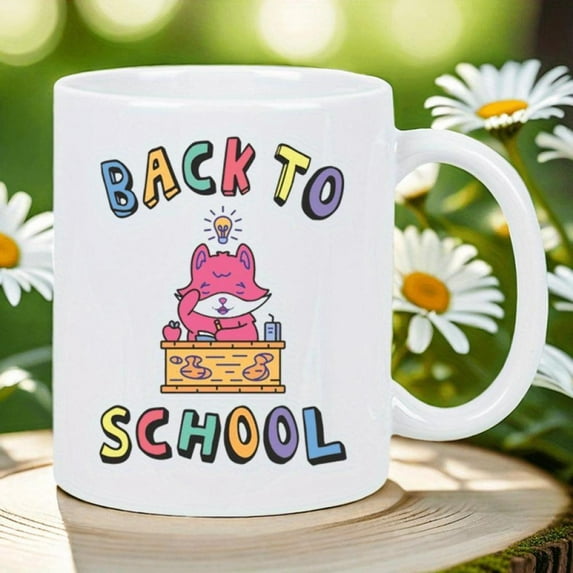 11oz Cute School Design Ceramic Coffee Mug Insulated Reusable Travel ...