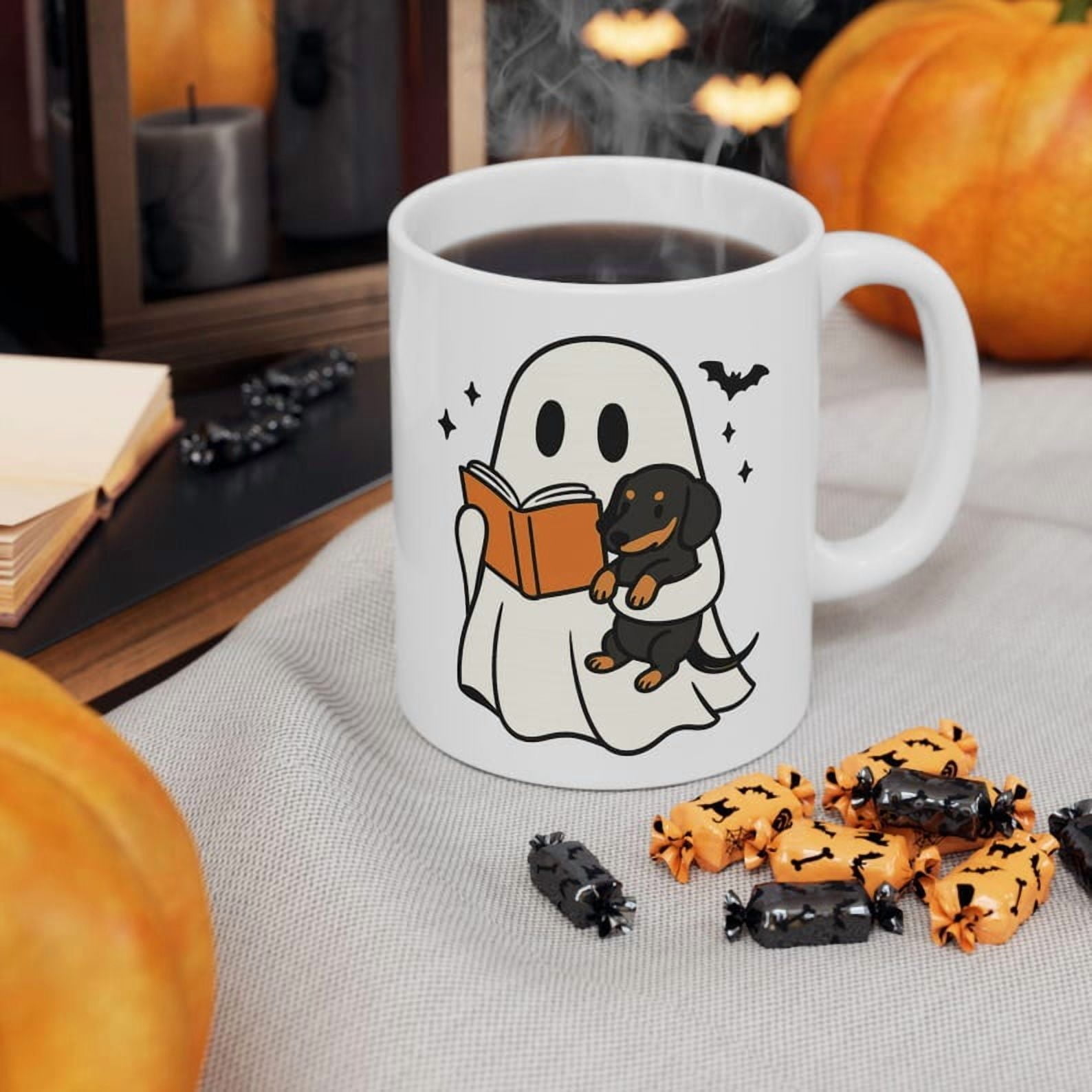 11oz Dachshund Ghost Mug, Cute Halloween Coffee Cup for Dog Lovers ...