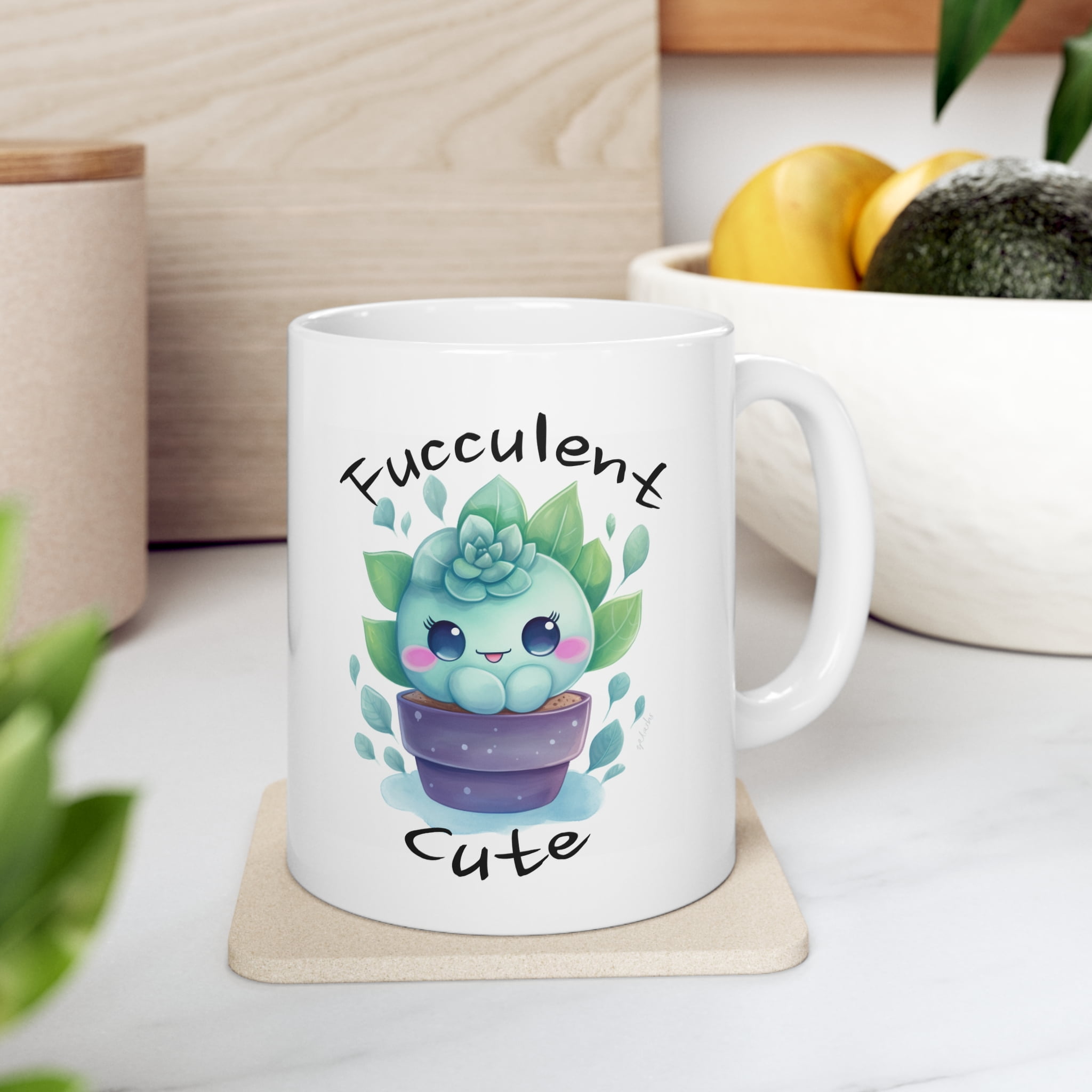 11oz Fucculent Nature Cute Coffee Mug Succulent Plant Lover Gift Mug ...