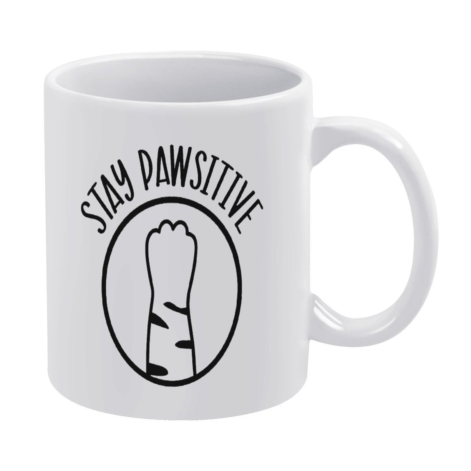 11oz Mug Stay Pawsitive Funny Cat Coffee Mugs Tea Mug Coffee Cups ...
