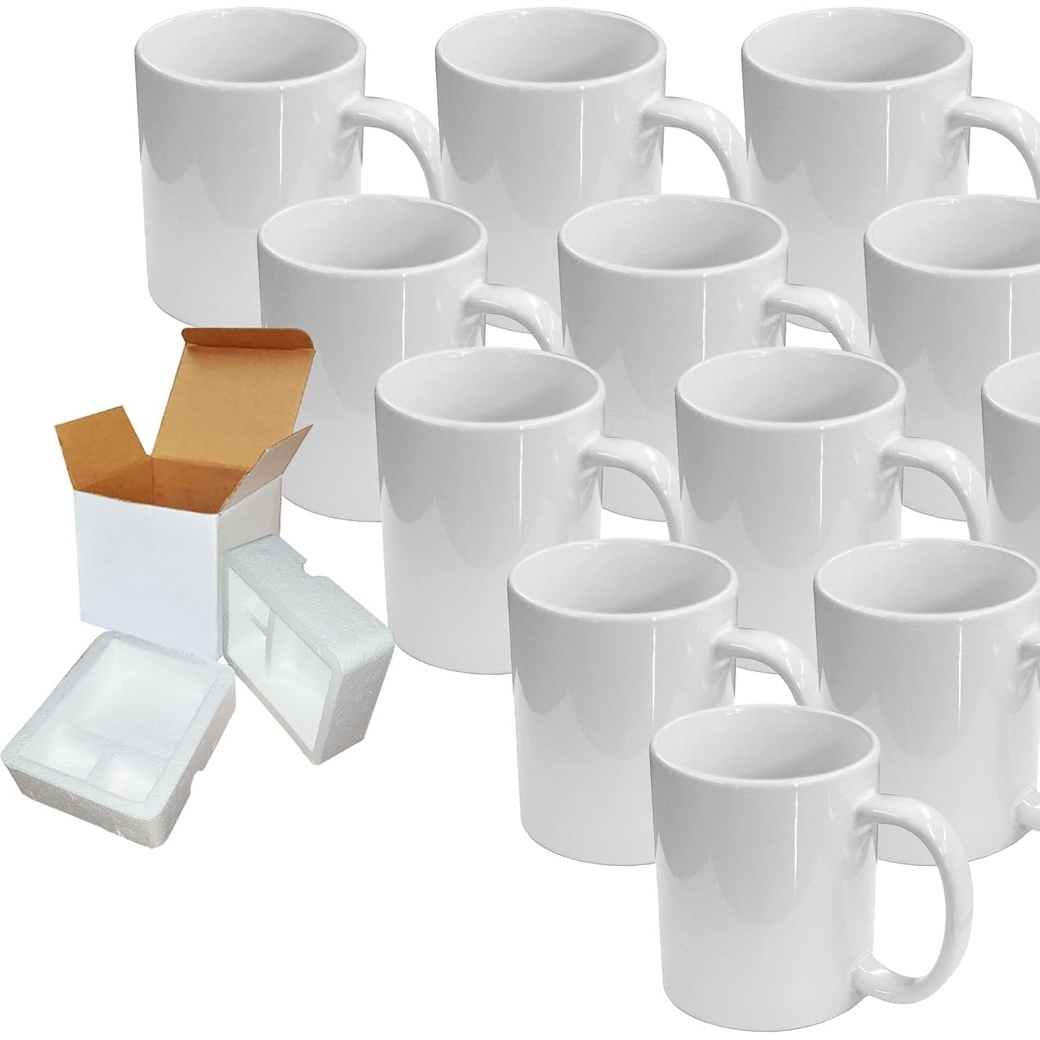 11oz Sublimation Mugs With Gift Mug Box. Mugs - Cardboard Box with Foam ...