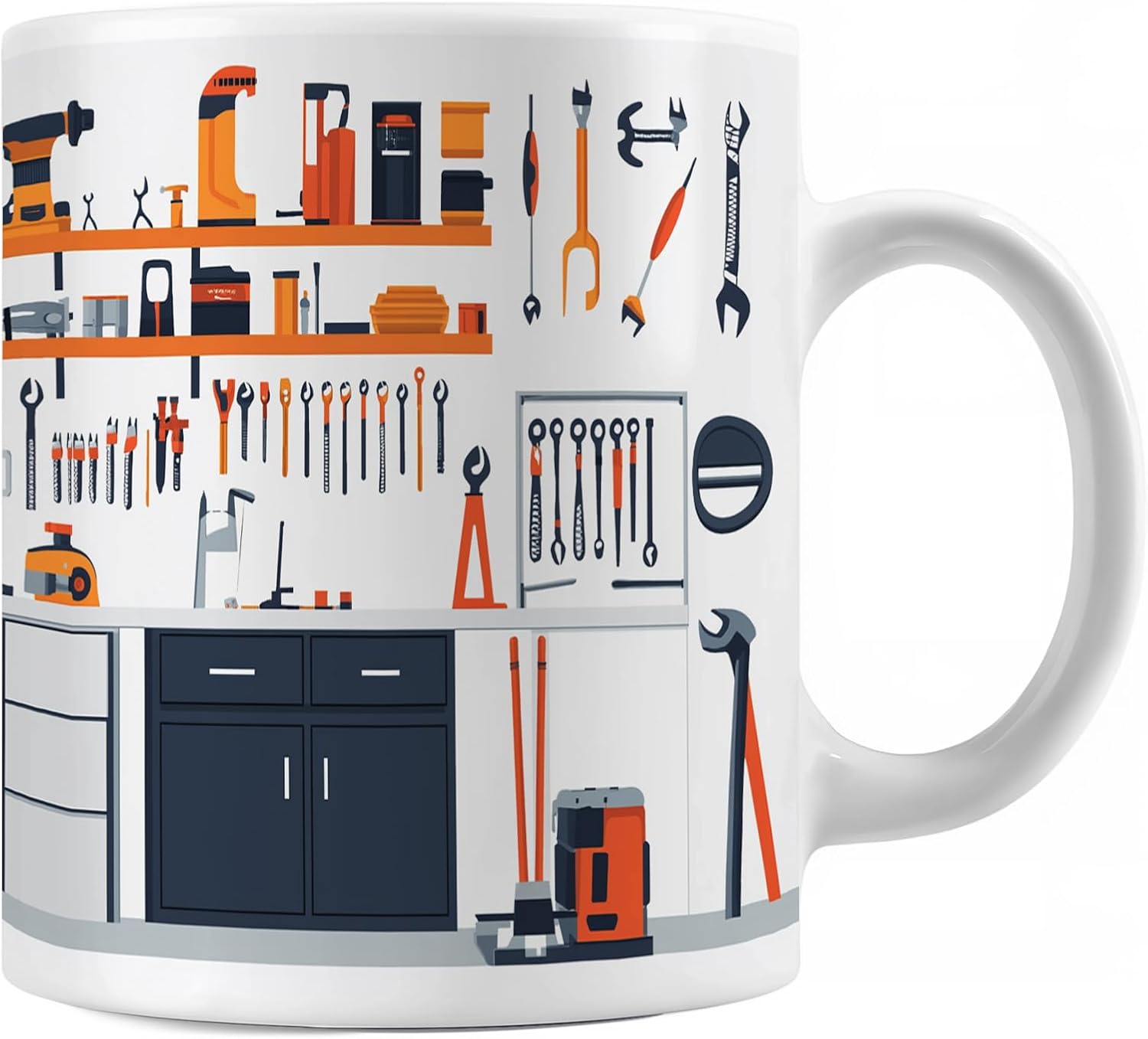 11oz White Ceramic Mug - Organized Garage Workshop Tools Design,A ...