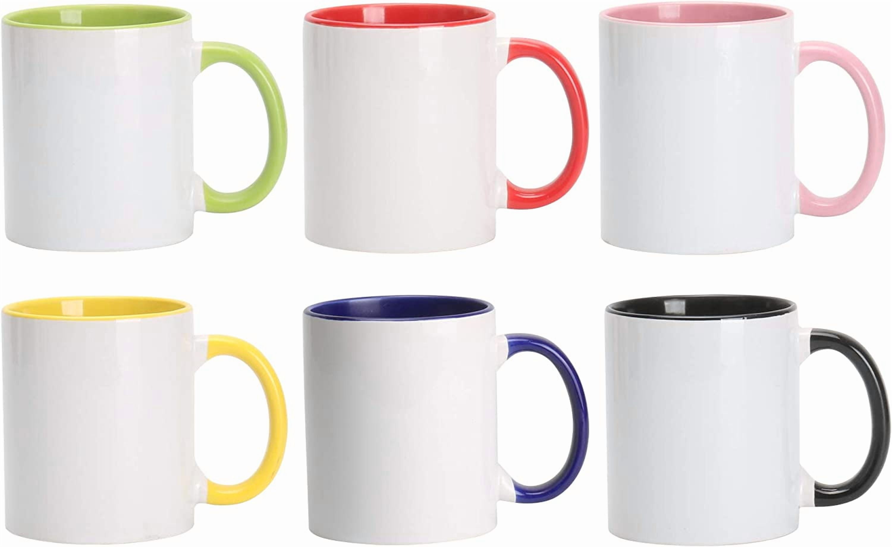 11oz White Ceramic Sublimation Coffee Mug With Solid Colors Inside and ...