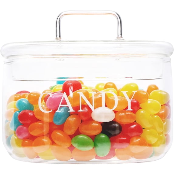 11oz lass Candy Dish with Lid Covered Candy Bowl Decorative Cookie Jar ...