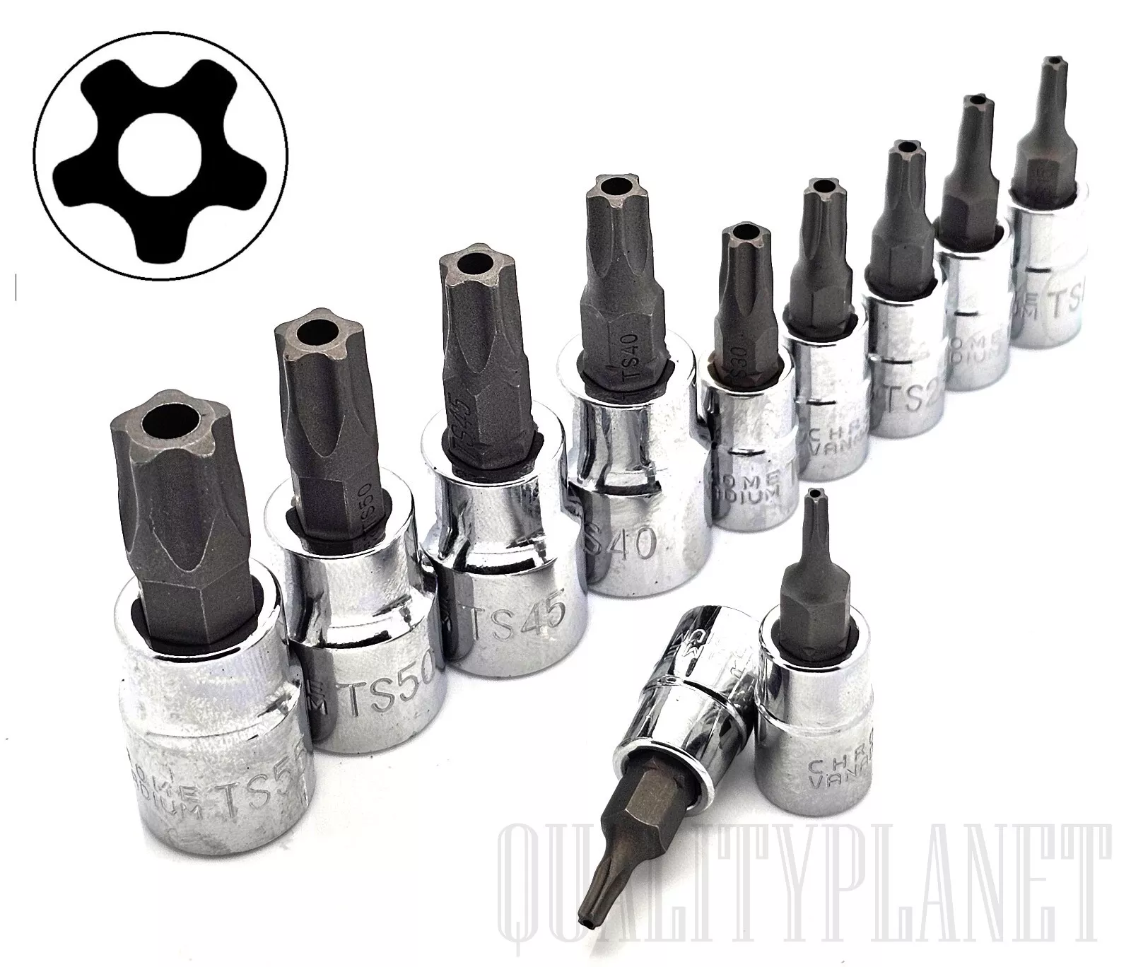11pc 5-POINT Security Star Bit Socket Set Torx Star Tamper Proof Bits w/ Holder - Walmart.com