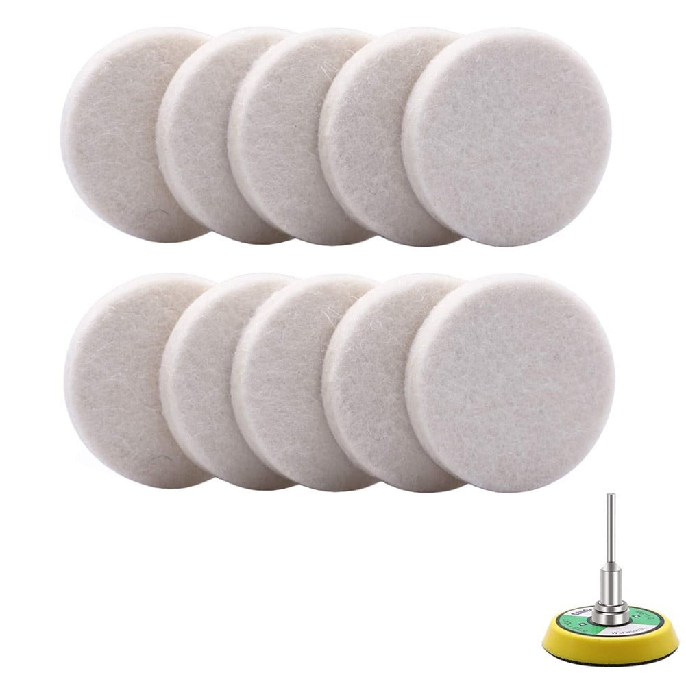 11pcs 50mm Wool Felt Polishing Pad With Mandrel Self-adhesion Pad For ...
