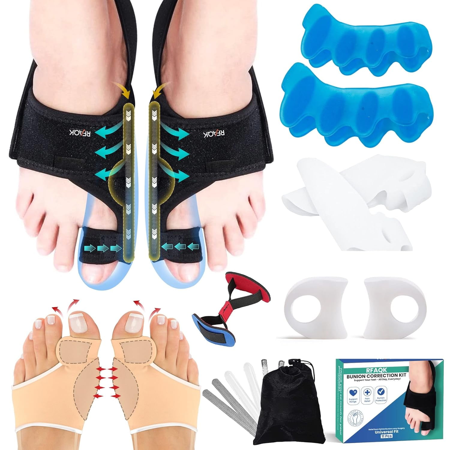11pcs Bunion Corrector for Women & Men - Bunion Relief Kit with Toe ...
