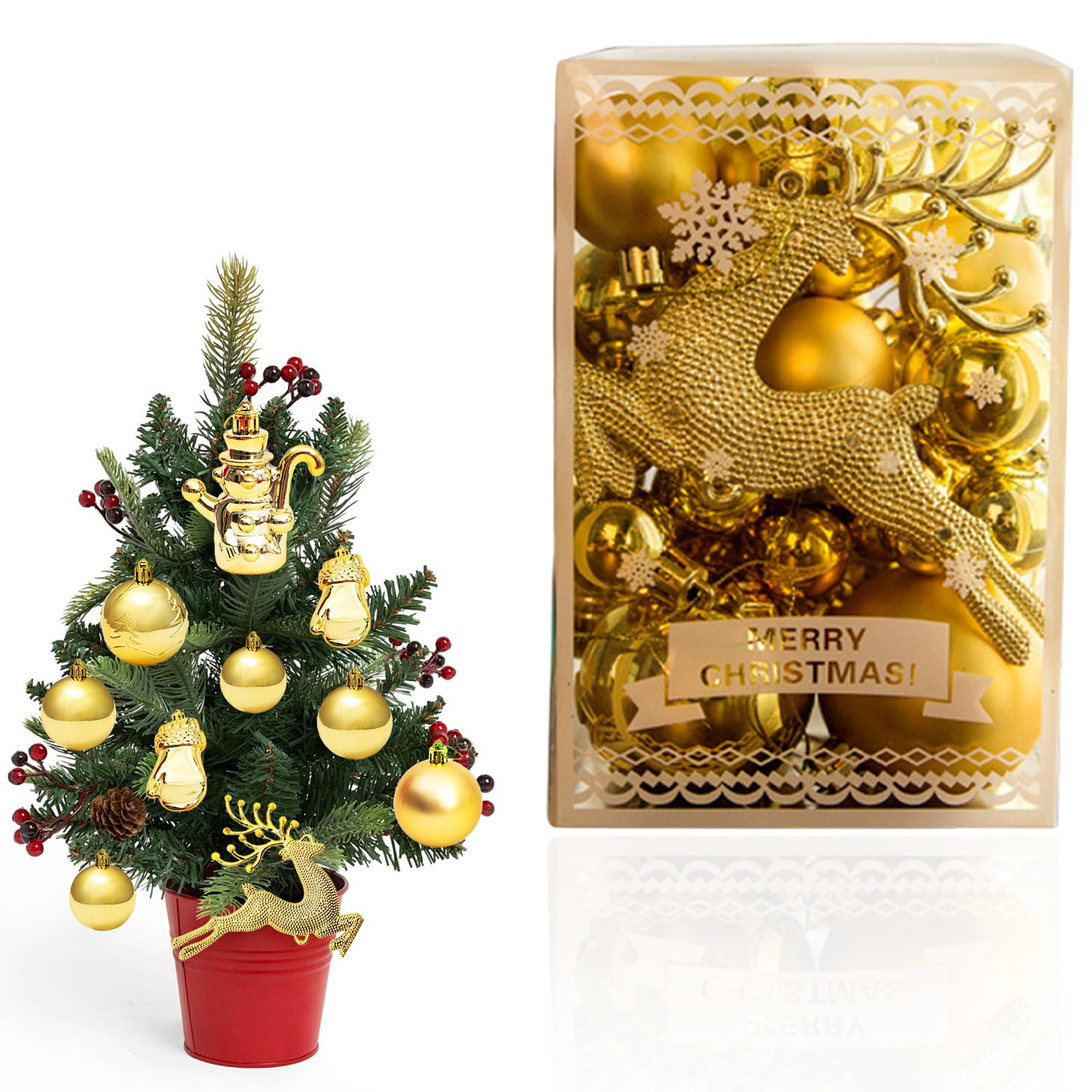 11pcs Christmas Ornaments Delicate Contrast Color Theme Painting ...