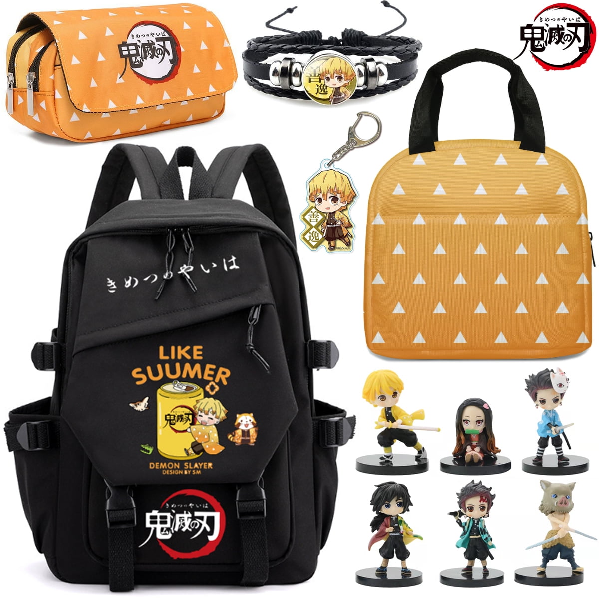 11pcs Demon Slayer Giyuu Teenage Backpack Students Bookbag - Walmart.com