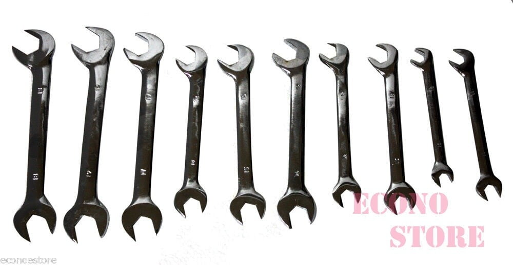 11pcs Double Open End Angle Head Wrench Set SAE 3/8" to 1" Opened ...