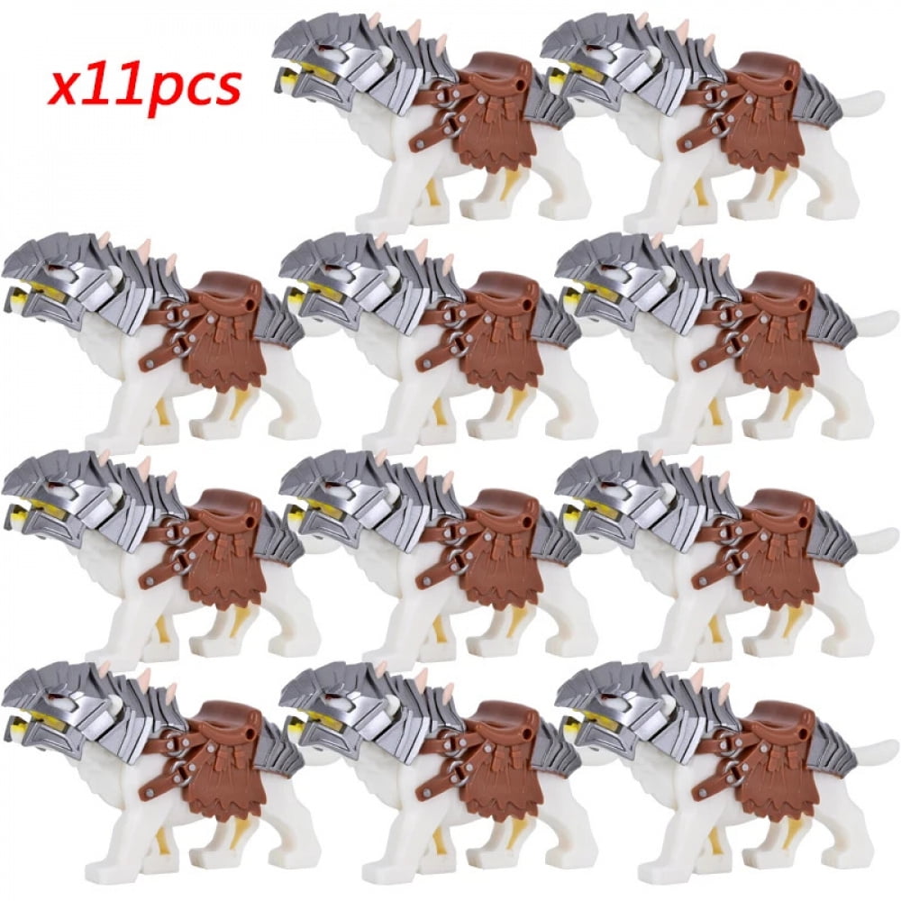 11pcs Medieval Action Figures lotr Soldiers Armored Wolf Rider Upgraded ...