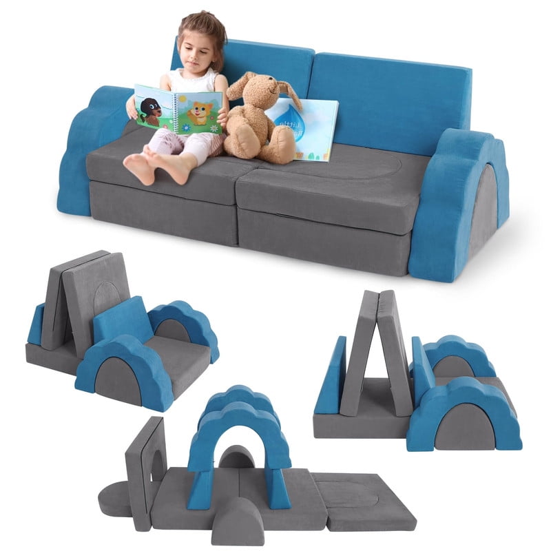 11pcs Modular Kids Play Couch, Children Sectional Sofa Floor Toddler ...