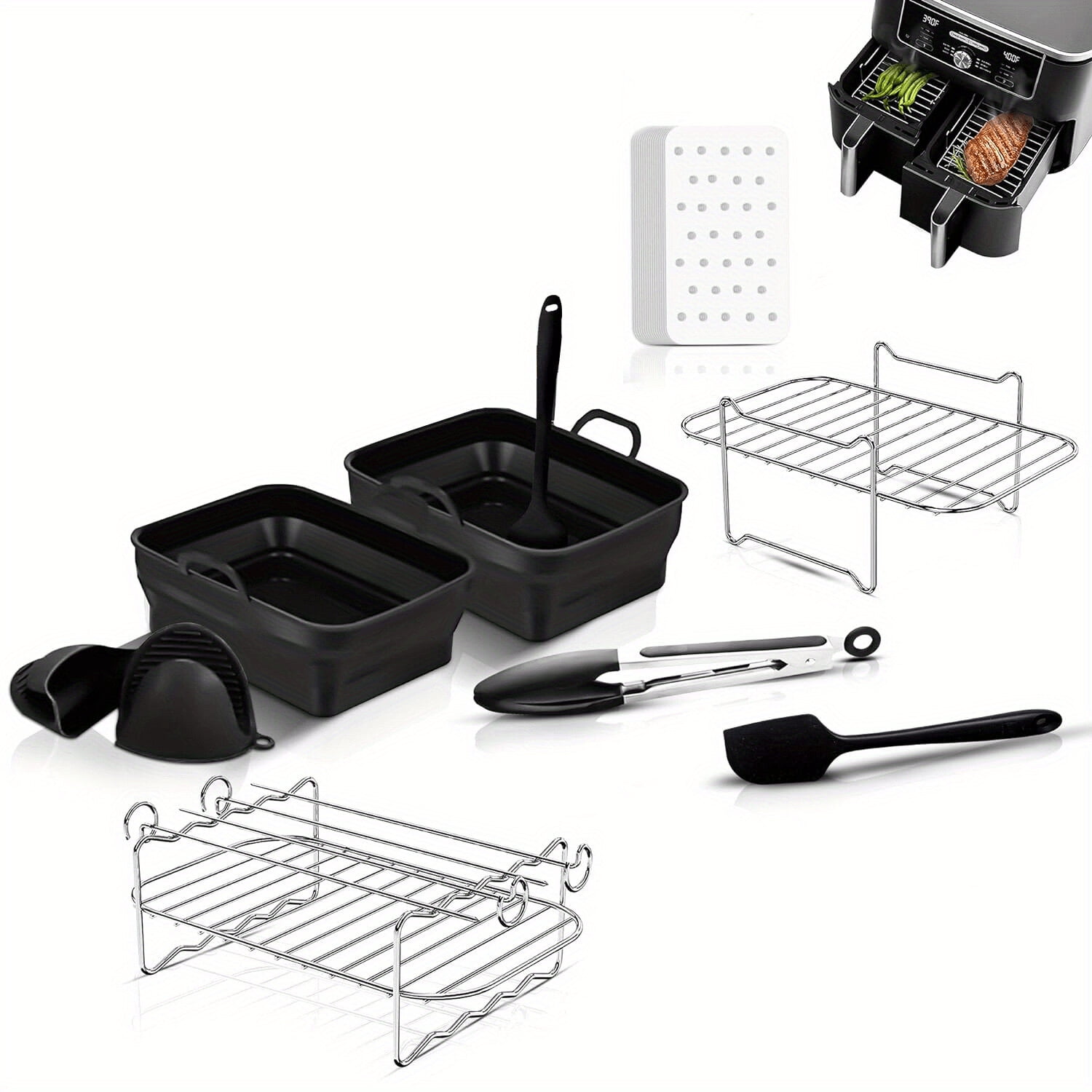 11pcs Ninja Air Fryer Accessories Set For Dual-Basket Air Fryers, Air ...