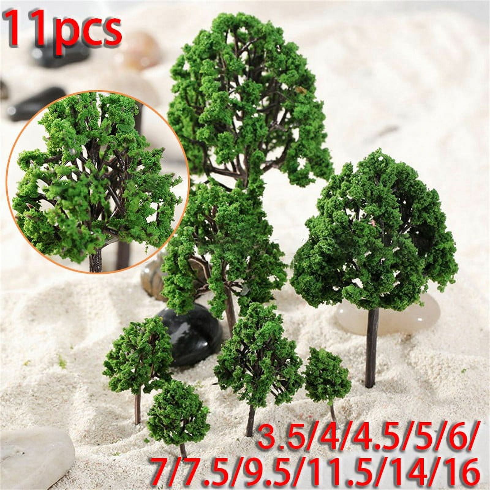11Pcs Pine Trees Model Green For Scale Railway Layout 3.5-15Cm ...