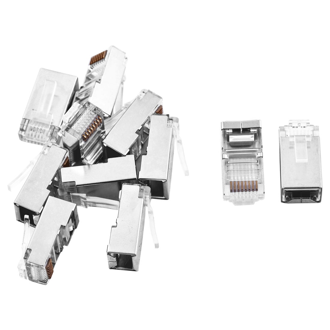 11pcs RJ45 8P8C CAT5 Modular Plug Ethernet Network Shielded Crimp ...