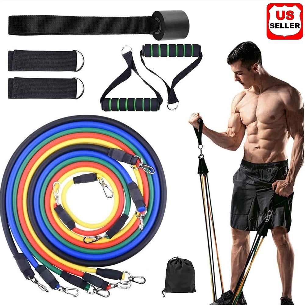 11pcs Resistance Bands Set Workout Fintess Exercise Tube Bands Door ...