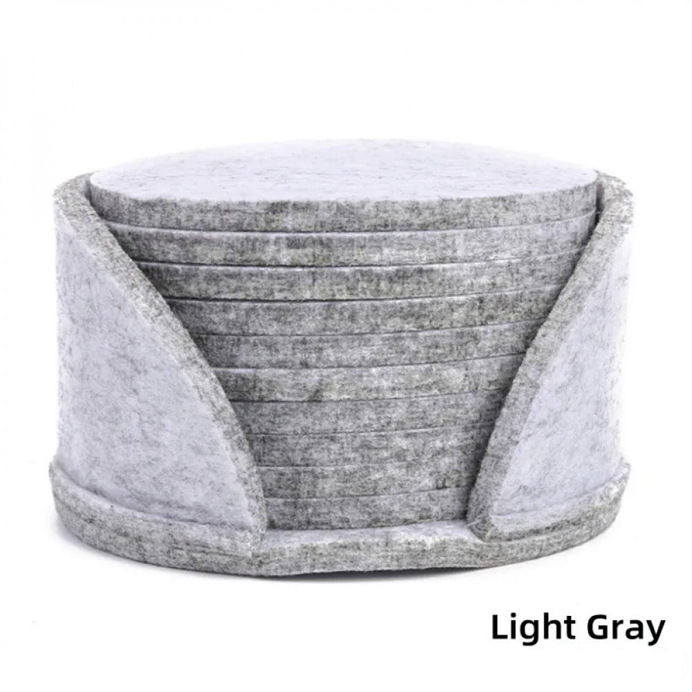 11pcs Round Felt Coaster Dining Table Protector Pad Heat Resistant Cup ...