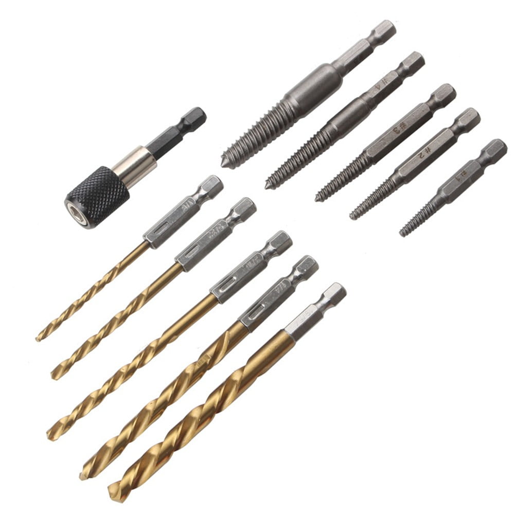 11Pcs Screw Extractor Set Drill Bit Stripped Set Extractor for Removing ...