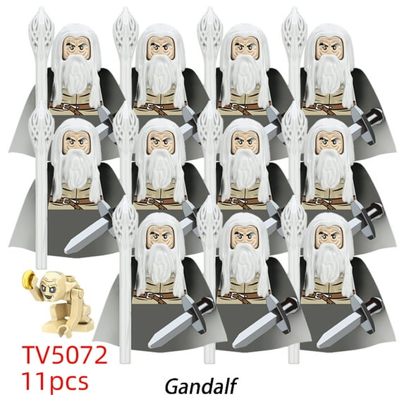 11pcs TV6410 MOC Medieval Knight Soldier Bricks Warrior Orc Armor Helmet Shield Mini Action ...