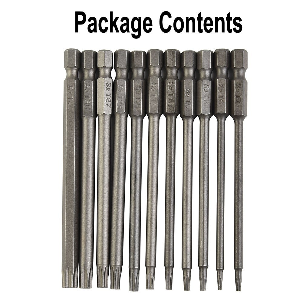 Alloy Steel 11pcs Torx Screwdriver Bit Set, Quarter Inch Hex Security ...