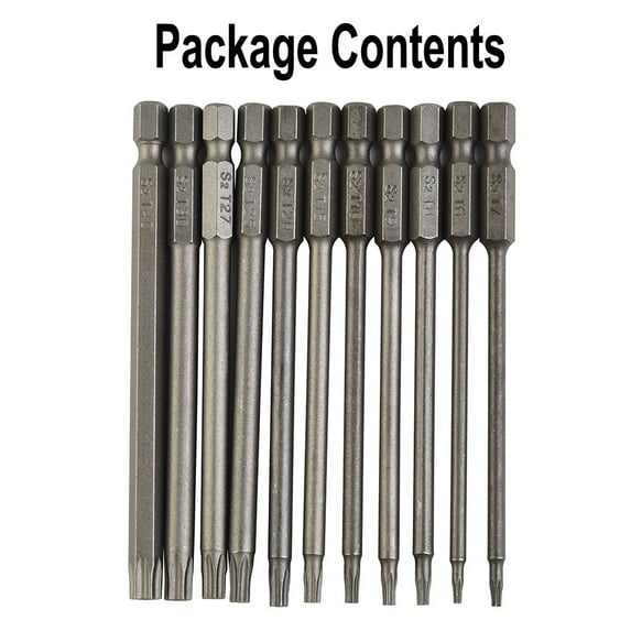 Alloy Steel 11pcs Torx Screwdriver Bit Set, Quarter Inch Hex Security ...
