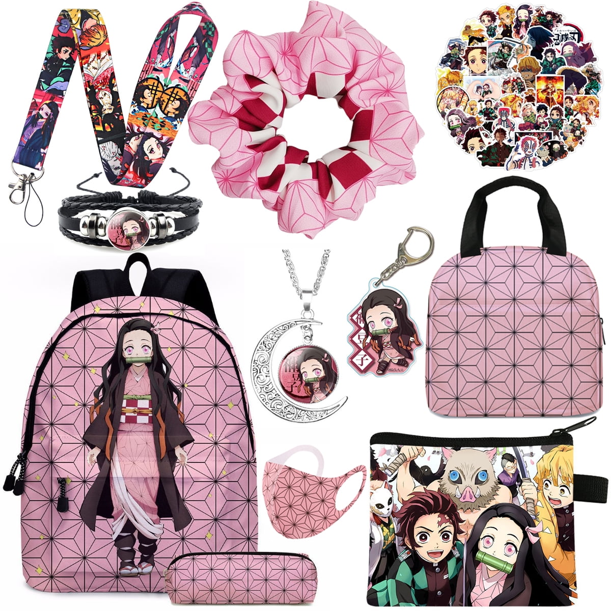 11pcs/set Demon Slayer Nezuko Laptop Backpacks, School bag - Walmart.com
