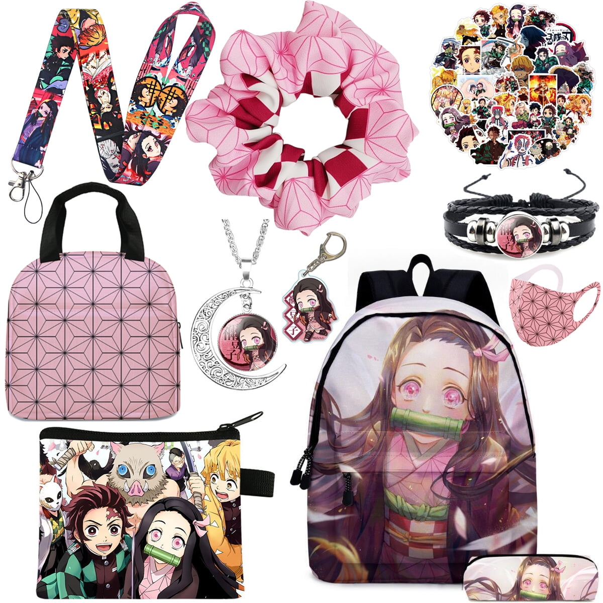 11pcs/set Rucksack Anime Demon Slayer Nezuko Backpacks - Walmart.com