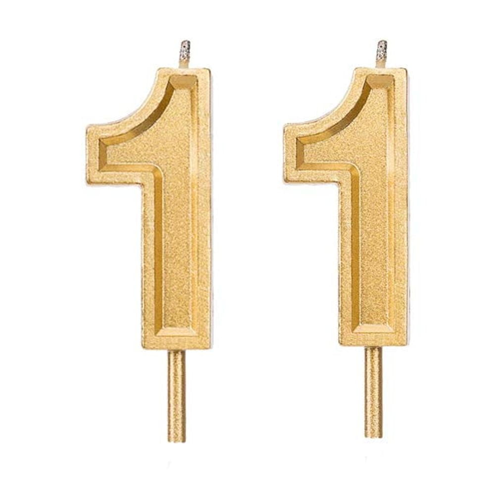 11th Birthday Candles, Gold Number 11 Cake Topper for Birthday ...