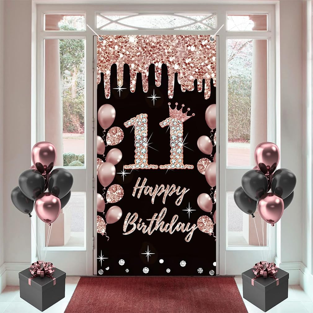 11th Birthday Decoration for Girls Happy ZLK1 11th Birthday Poster ...