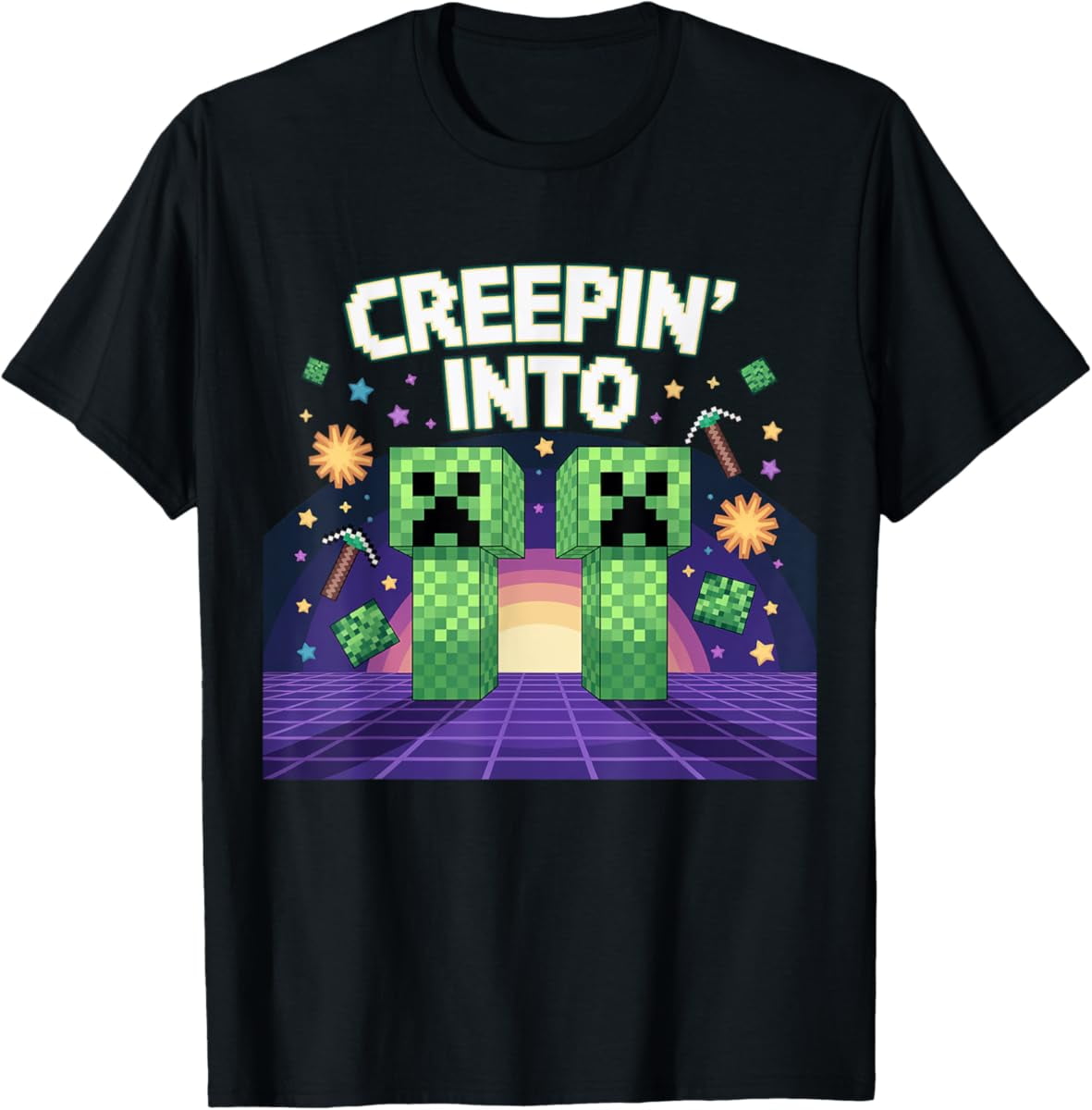 11th Birthday Gamer Pixel Creepin Into 11 Video Game Party T-Shirt ...