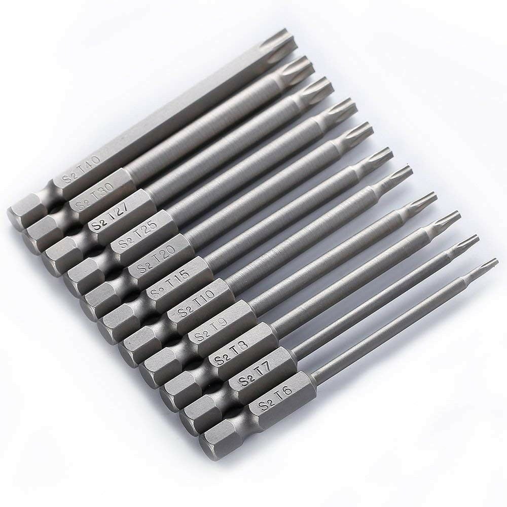 11x Size 75mm Torx Head Screwdriver Bits, Screw Driver Bit Torx Hex Bit ...
