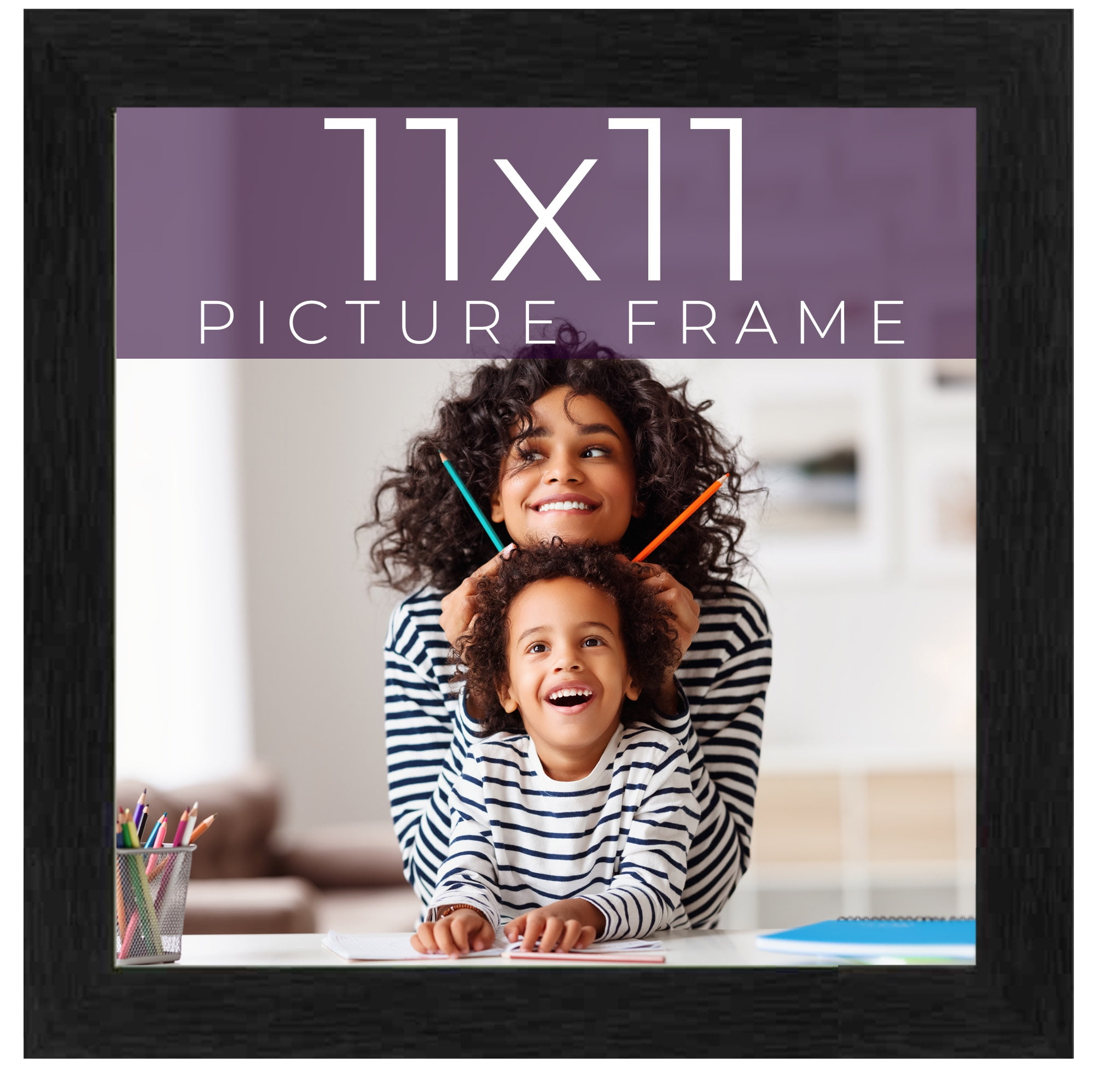 11x11 Frame Black Real Wood Picture Frame Width 0.75 inches | Interior ...
