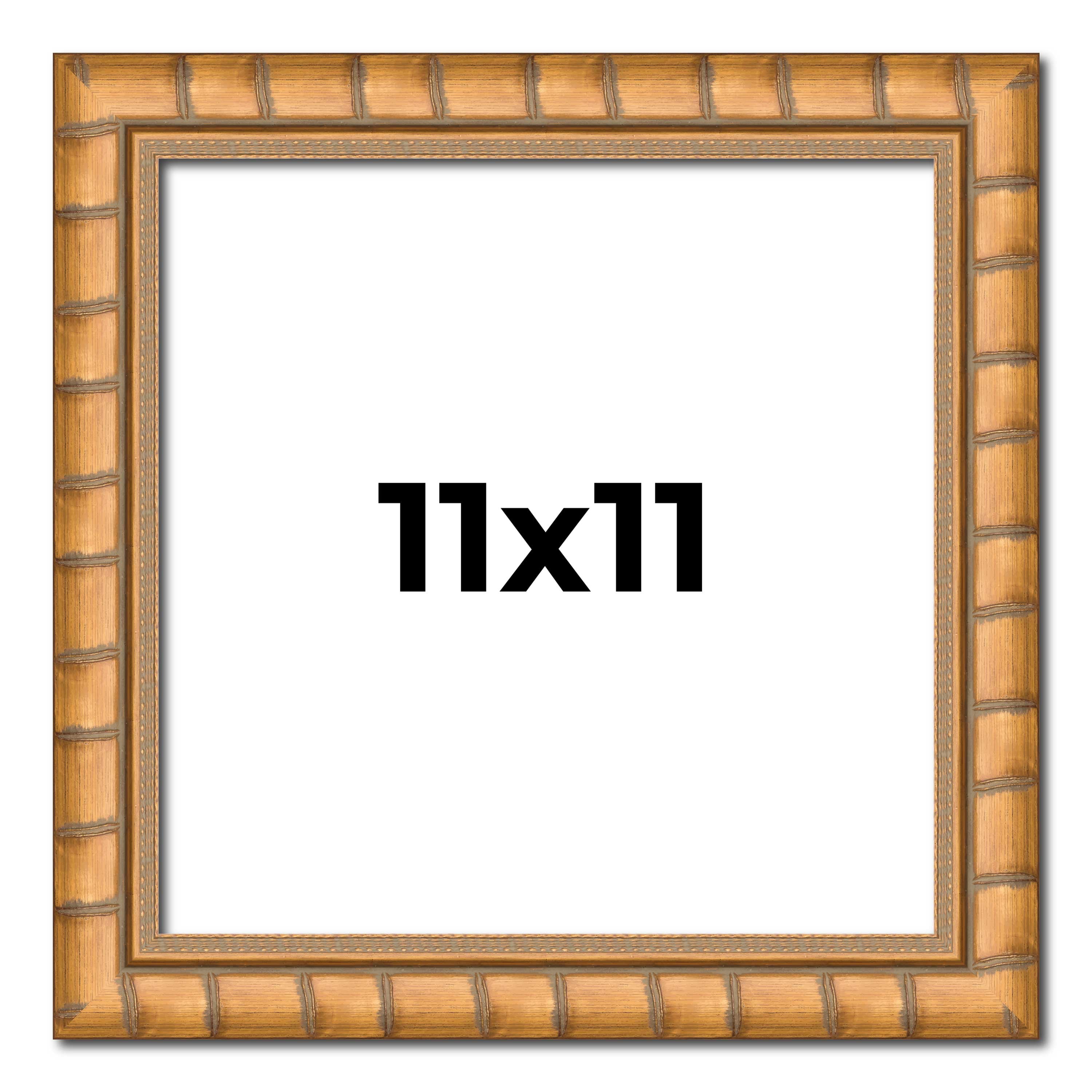 11x11 Frame Gold Real Wood Picture Frame Width 1.5 inches | Interior ...