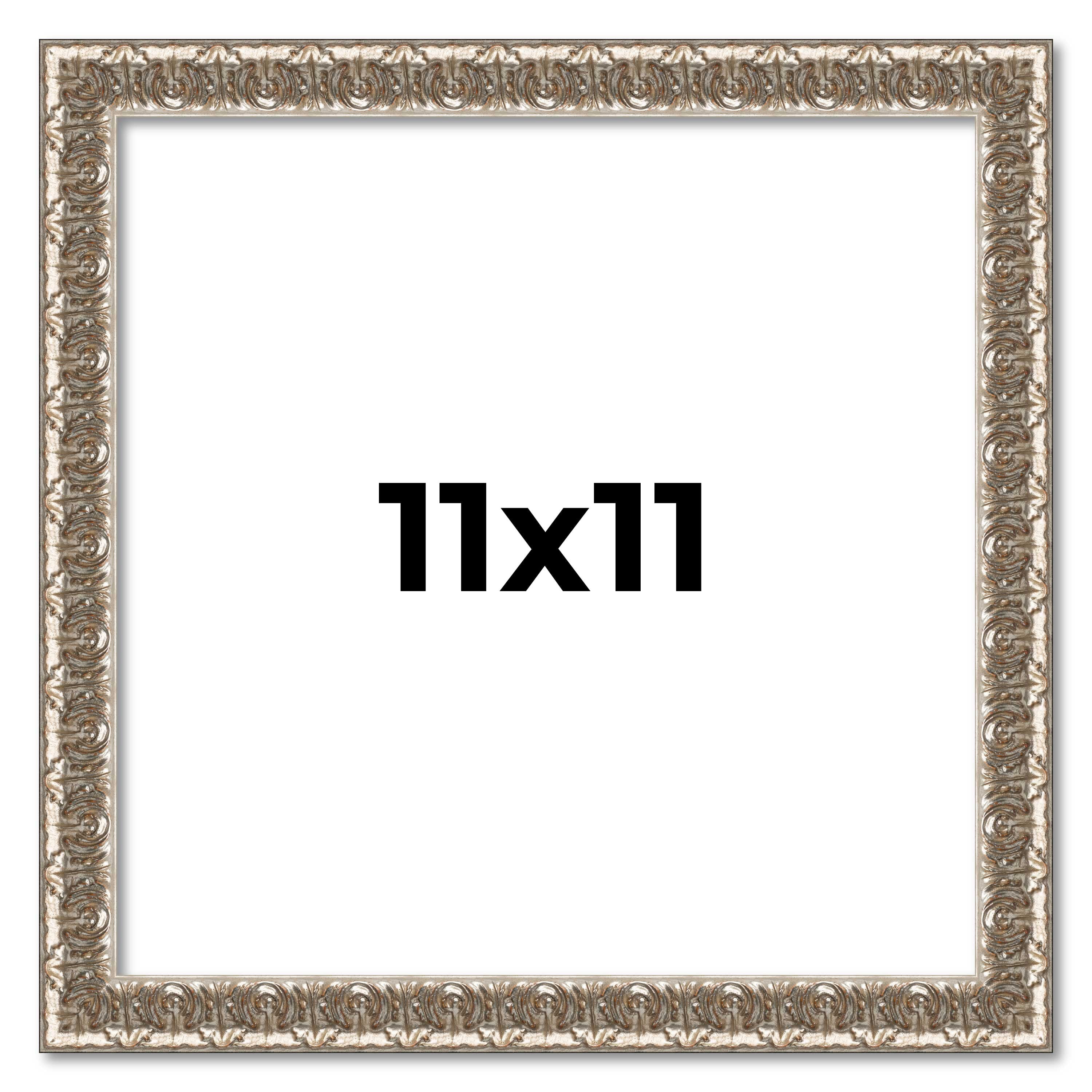 11x11 Frame Silver Versailles Ornate Solid Wood Picture Frame | 1 Inch ...