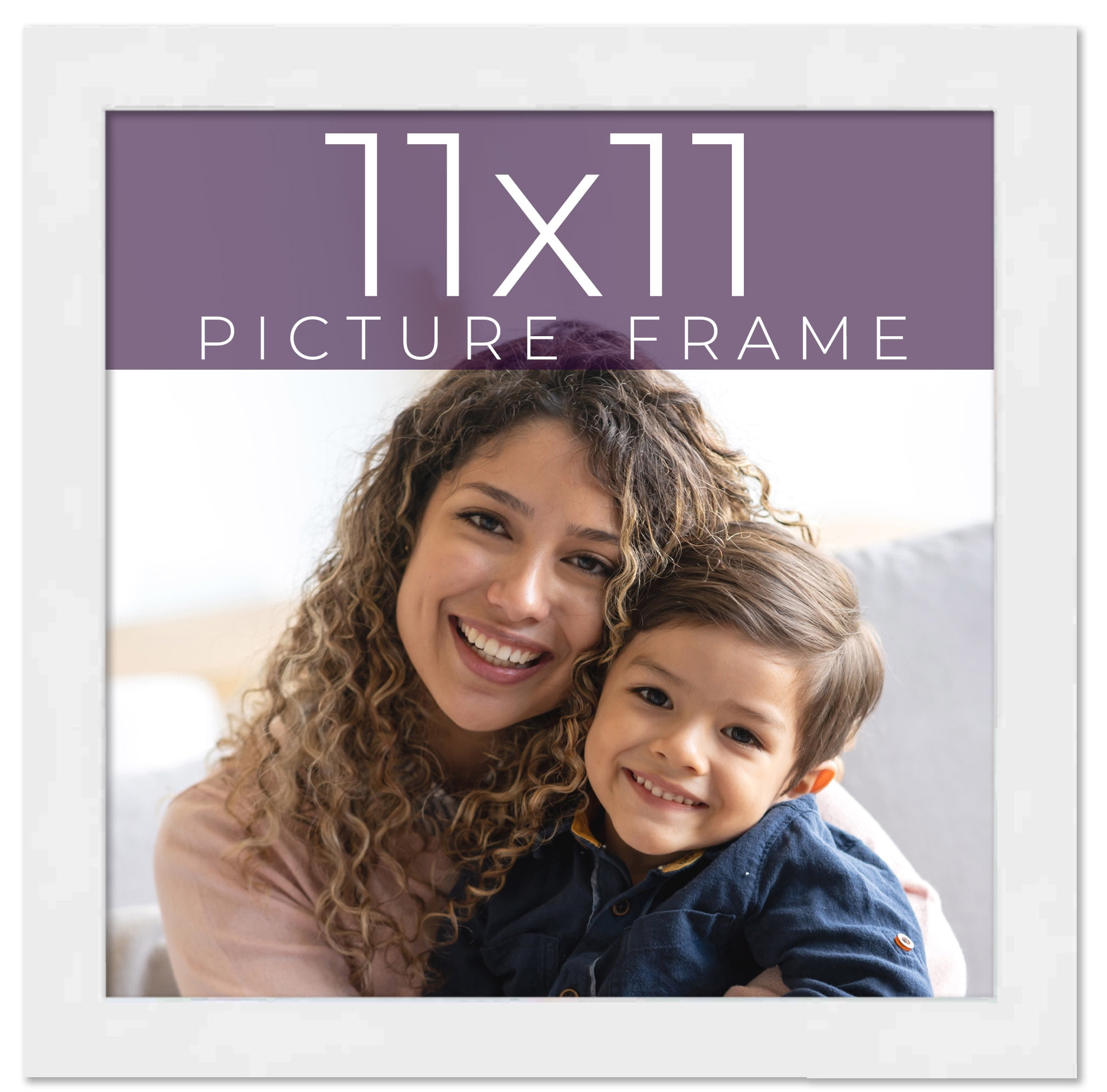 11x11 White Real Wood Picture Frame | UV Resistant | Acid Free | Made ...