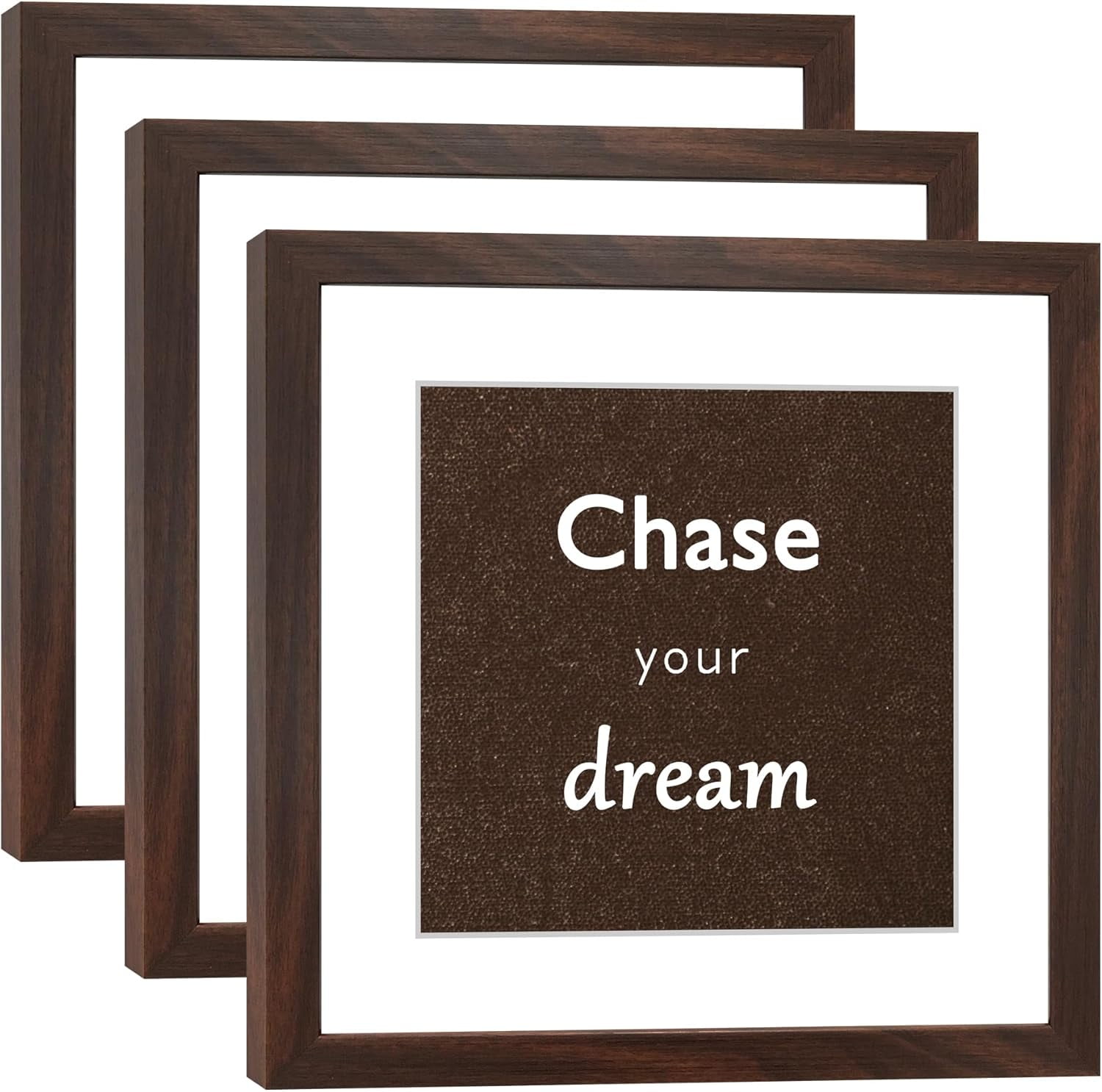 11x11 Picture Frame Set of 3 with Real Glass for Pictures 8x8 with Mat or 11x11 Without Mat ...