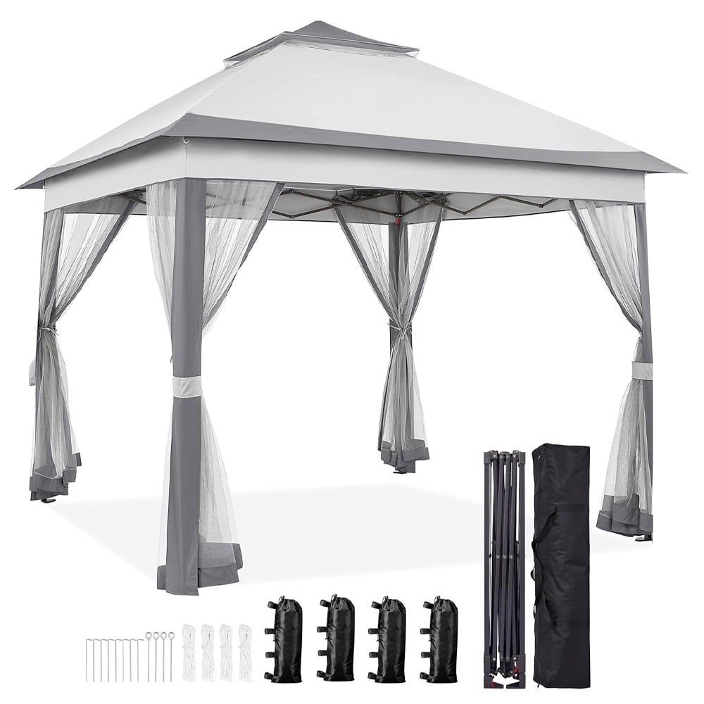 11x11 Pop Up Gazebo Canopy Tent Outdoor Shelter, Instant Sun Shade with ...