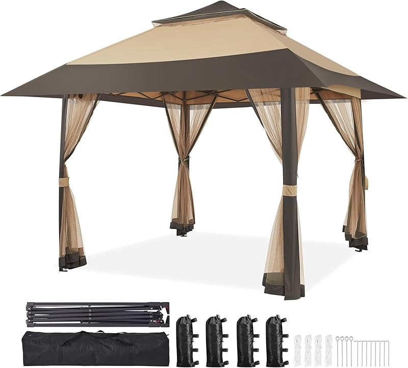 11x11 Pop Up Gazebo Outdoor Canopy Shelter, Instant Patio Gazebo Sun ...