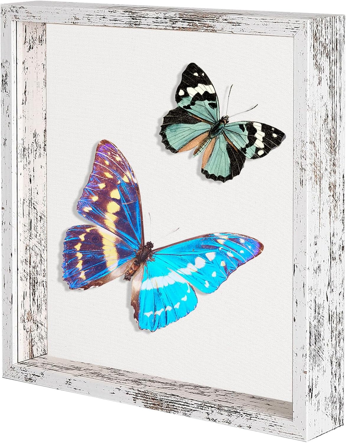 11x11 Shadow Box Frame with Soft Linen Back - Metal Push Pins Included ...