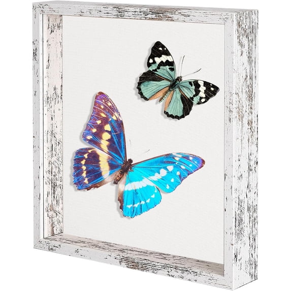 11x11 Shadow Box Frame with Soft Linen Back - Metal Push Pins Included ...